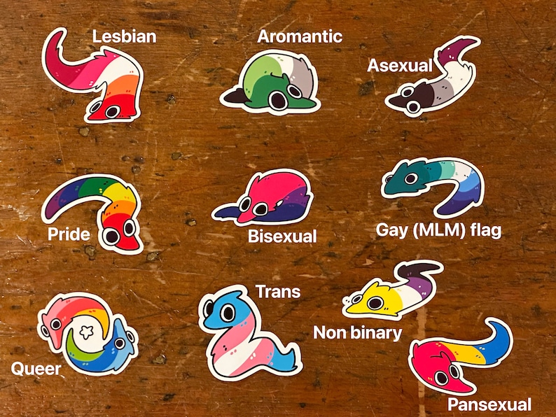 Pride Worms (on a String) Stickers - Etsy