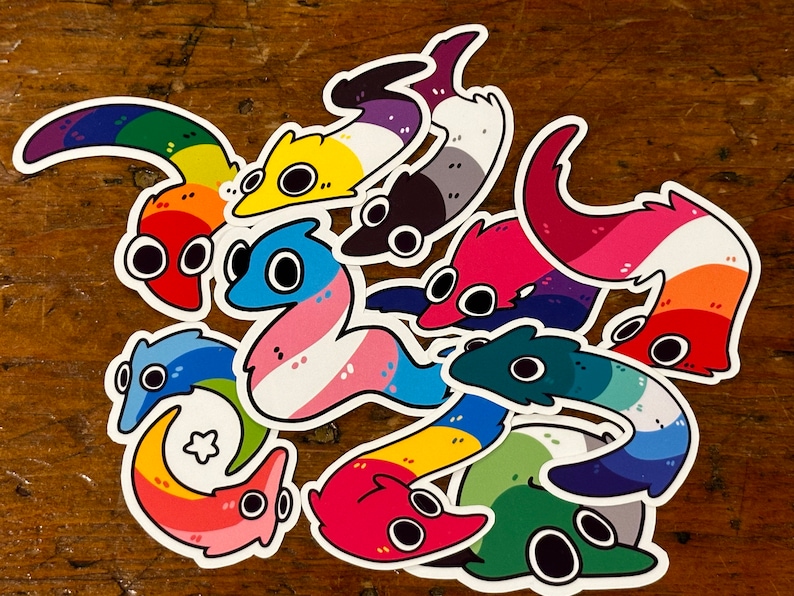 Pride Worms (on a String) Stickers - Etsy