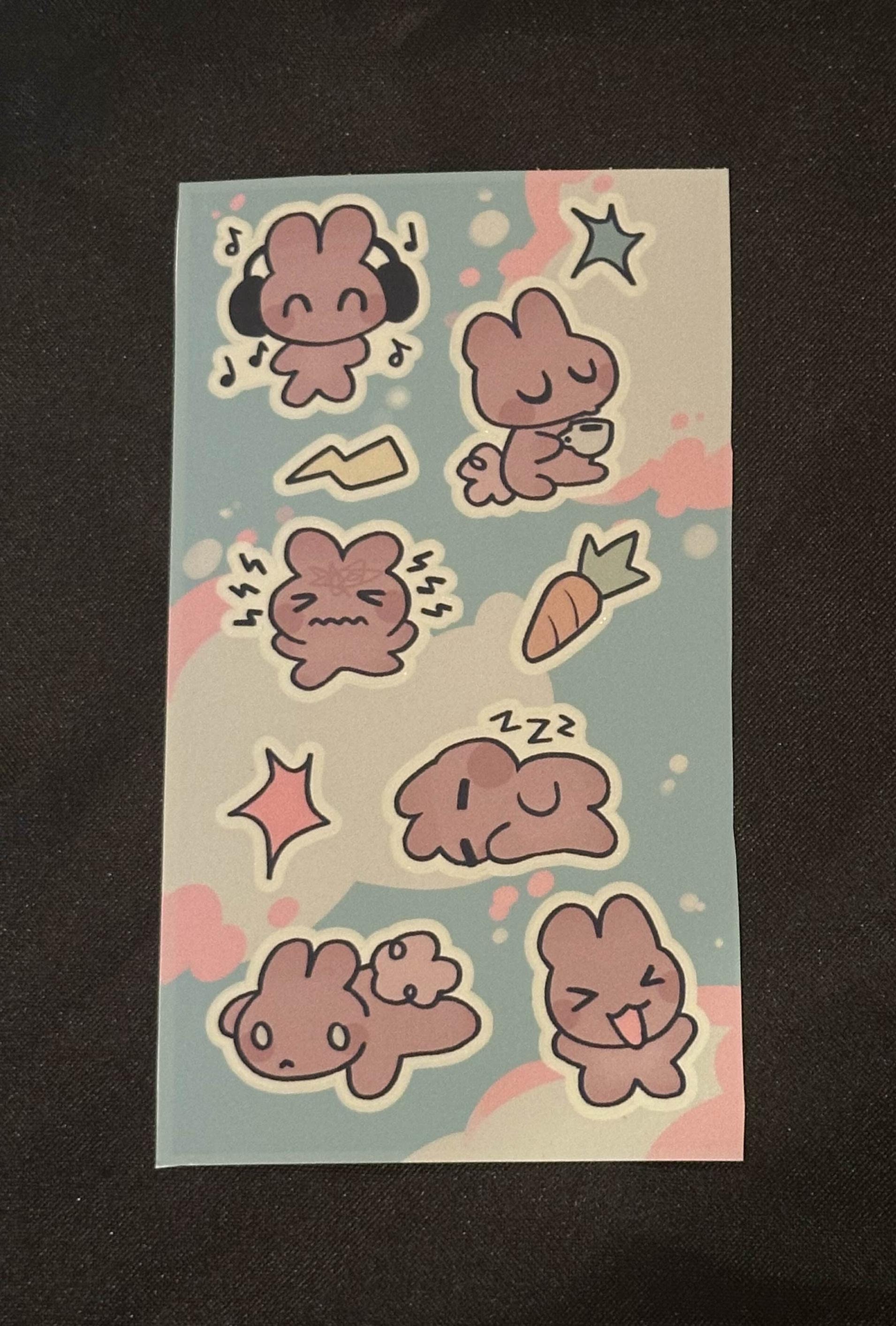 Goofy Silly Bunnies Sticker Sheet - Etsy