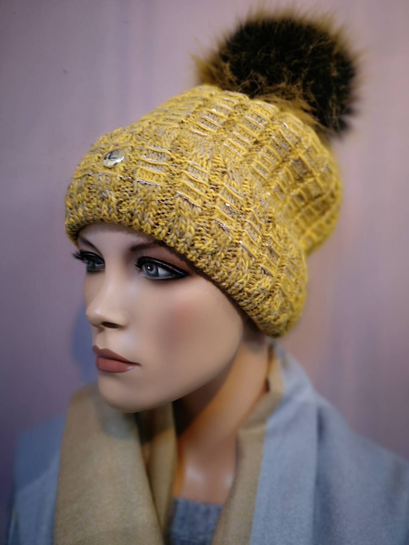 New Women Bobble Cap Slouchy Winter Cap Baggy Autumn Winter - Etsy