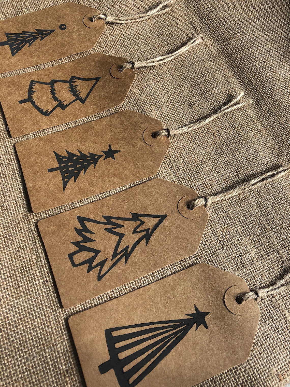 Christmas Tree Gift Tags Mixed Pack of 5 - Etsy