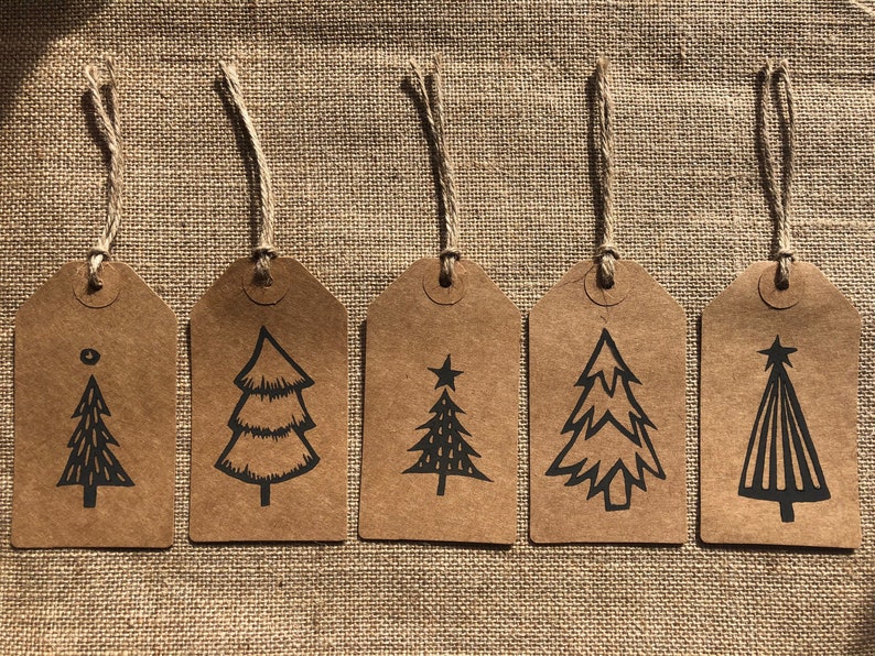 Christmas Tree Gift Tags Mixed Pack of 5 - Etsy