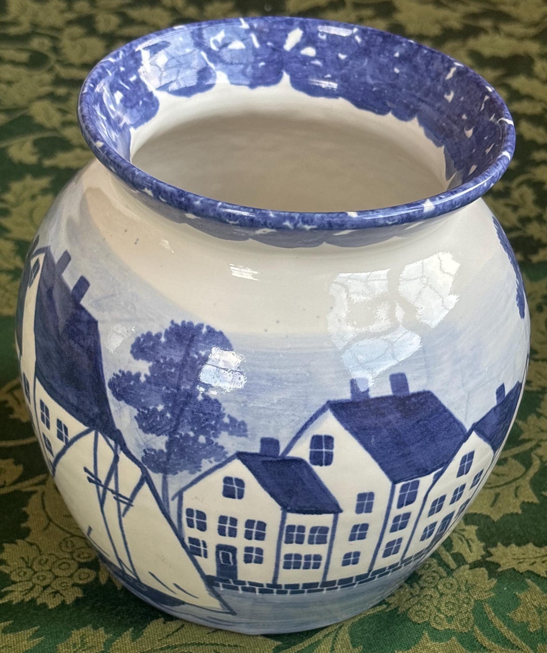 SHARD Pottery Coastal Design Maine Crock Vase Bowl ~ 7.5" High Approx ...