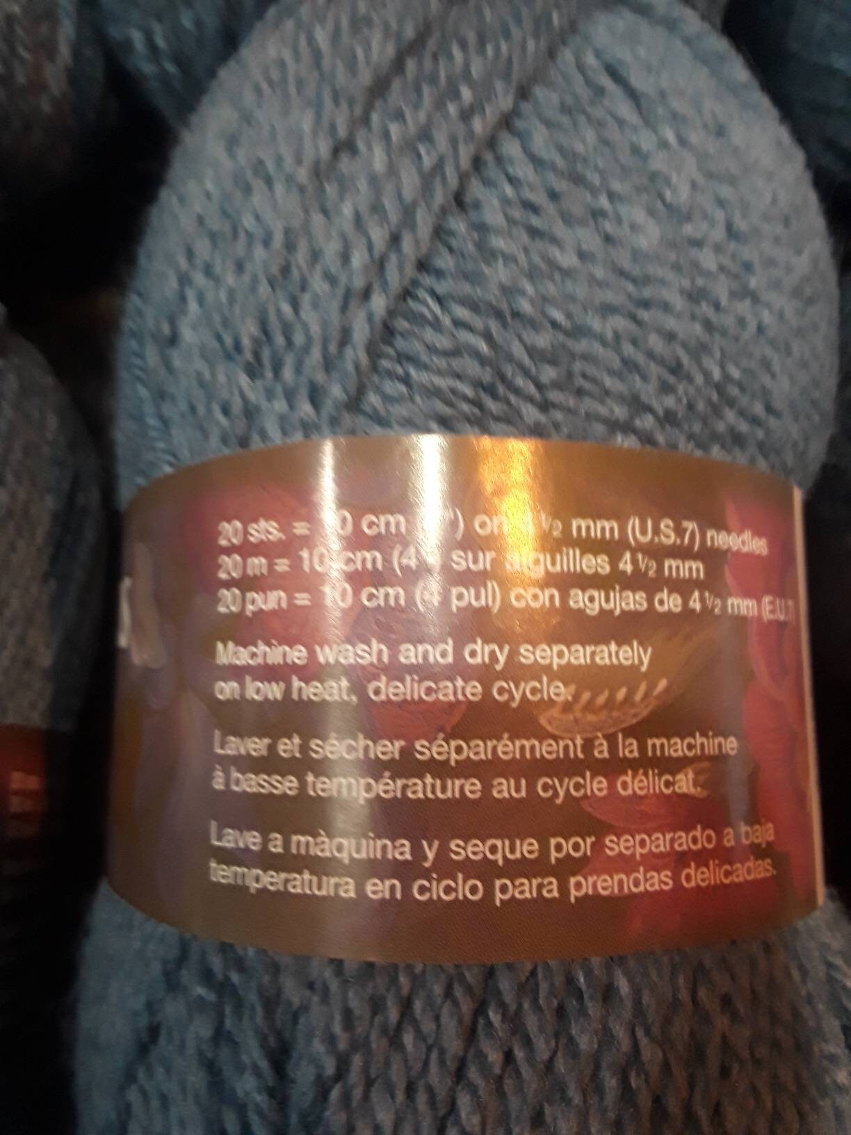 Patons Decor Wool Blend Yarn Country Blue 1621 Lot 109377 6 Skeins ...