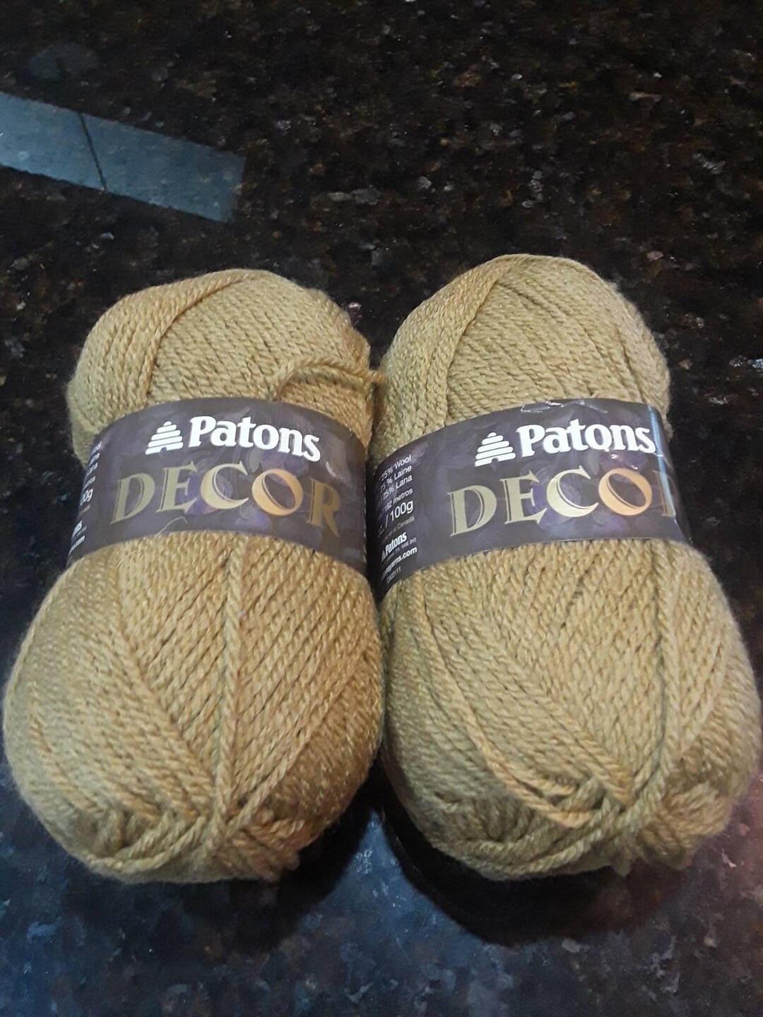 Patons Decor Wool Blend Yarn ~ Bronze 1661 ~ Lot # 109397 ~ Two Skeins ...