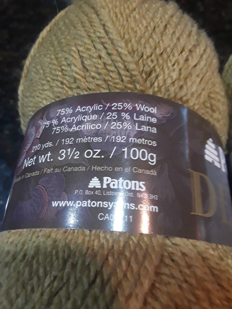 Patons Decor Wool Blend Yarn ~ Bronze 1661 ~ Lot # 109397 ~ Two Skeins ...