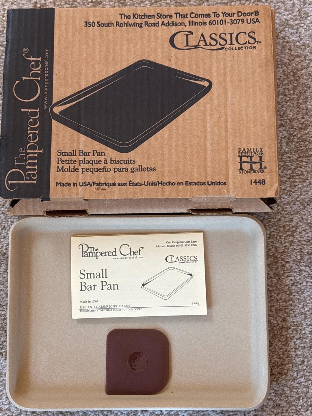 NEW the Pampered Chef 1448 Small Bar Pan ~ Family Heritage Stoneware ...