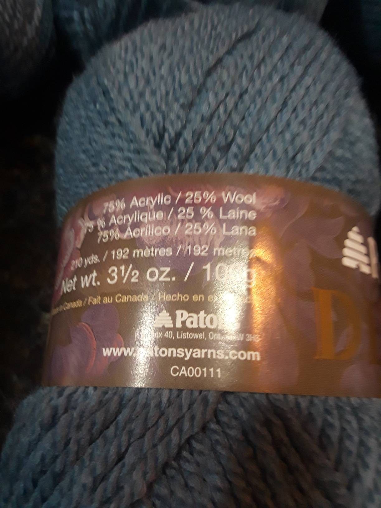 Patons Decor Wool Blend Yarn: Country Blue, Worsted Weight - Etsy