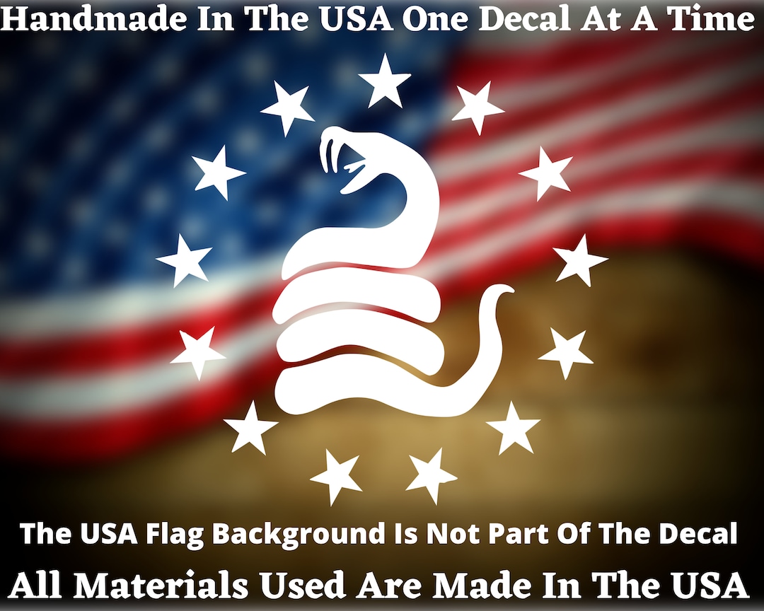 Don't Tread on Me Betsy Ross Circle of Stars Gadsden Snake Vinyl Decal ...