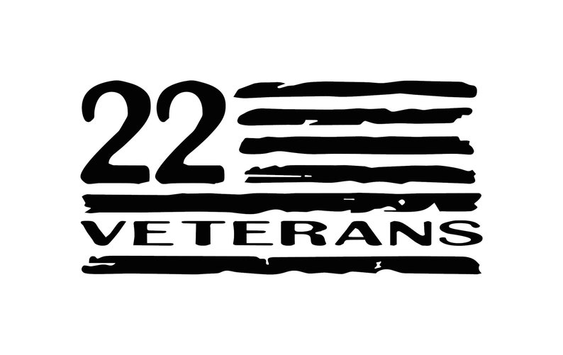 Veterans Suicide Awareness 22 A Day American Flag Die Cut Decal - Home ...