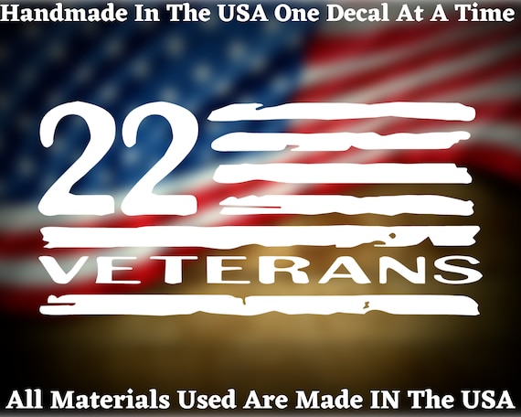 Veterans Suicide Awareness 22 A Day American Flag Die Cut | Etsy
