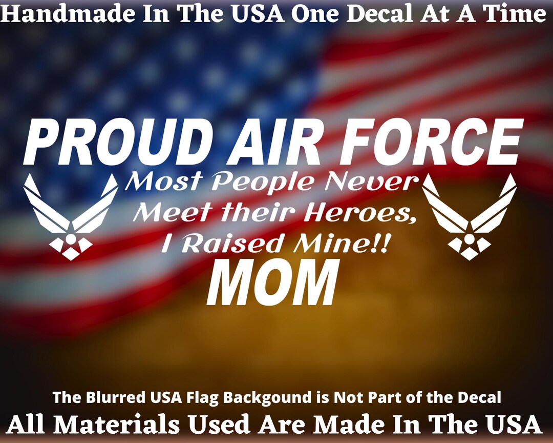 Proud Air Force Mom Vinyl Decal for Car Truck Van Window or Bumper ...