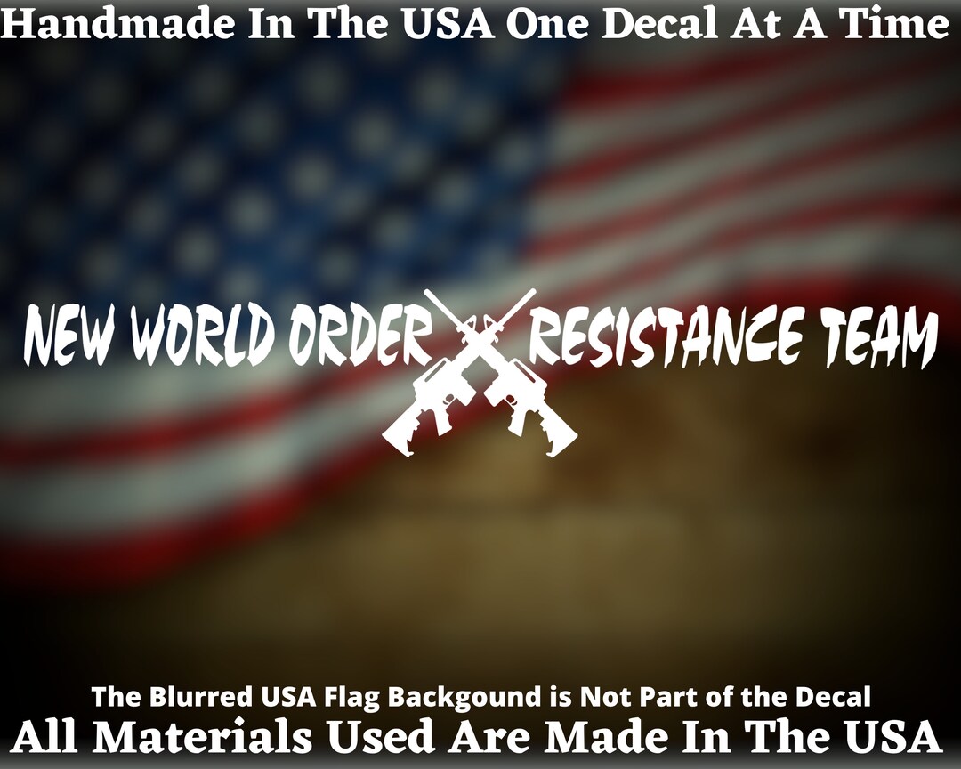 New World Order Resistance Team Vinyl Decal for Car and Truck Window ...