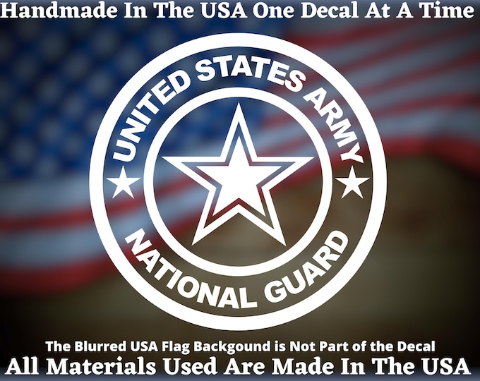 National Guard American Flag Decal- Distressed American Flag- Military ...