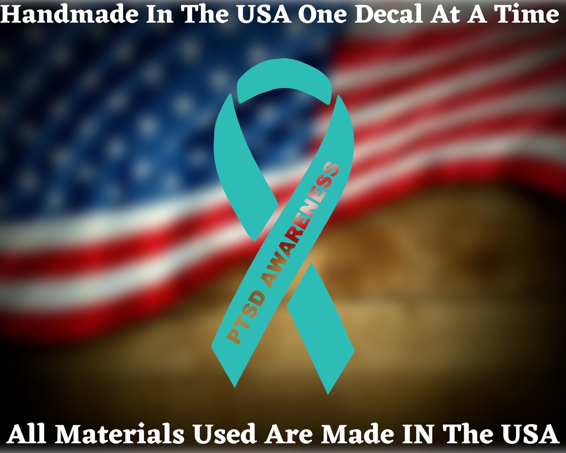 PTSD Awareness Ribbon Car Window Laptop Vinyl Decal USA Seller - Etsy