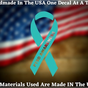 PTSD Awareness Ribbon Car Window Laptop Vinyl Decal USA Seller Made in ...