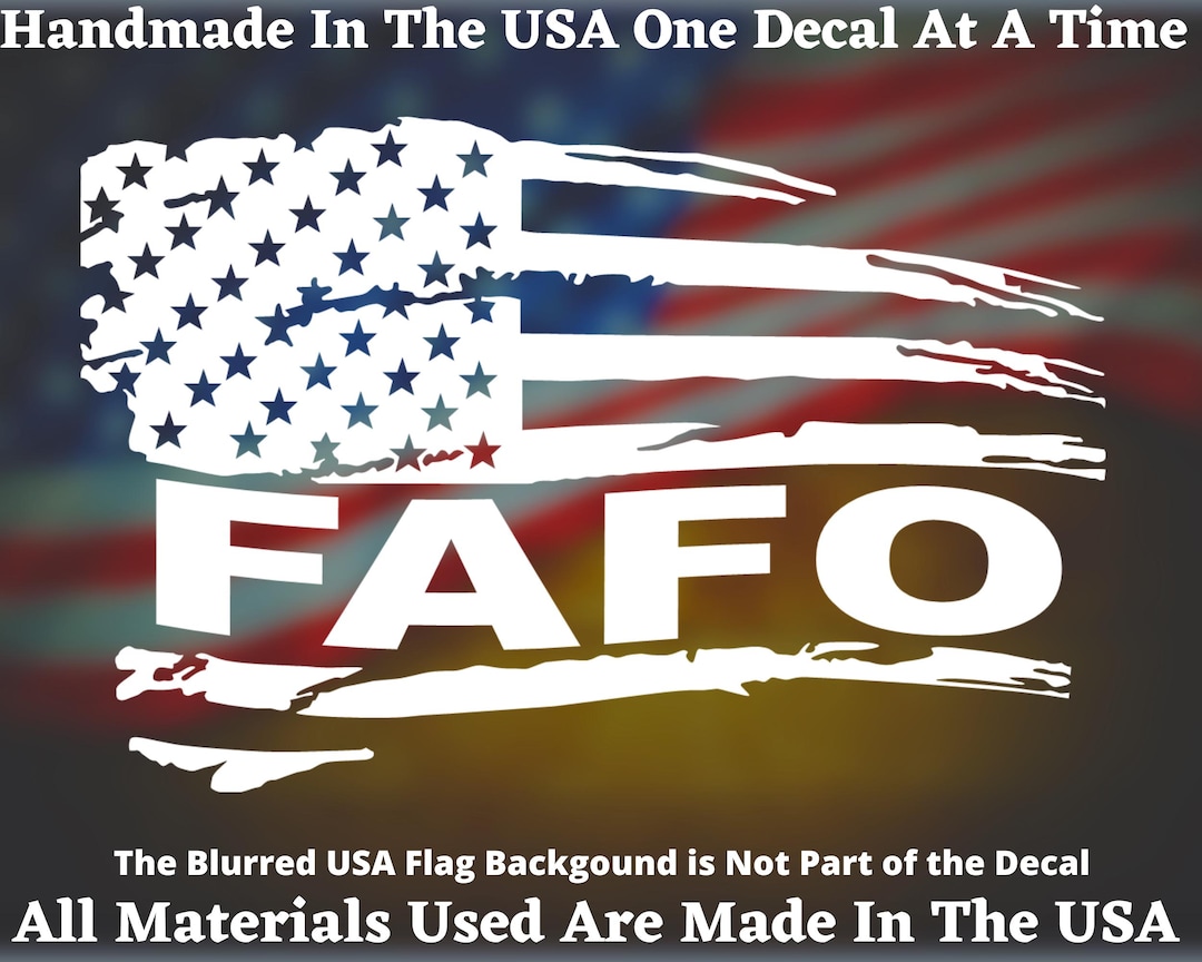 FAFO Distressed Tattered American Flag #2 2nd Amendment Car Truck Van ...