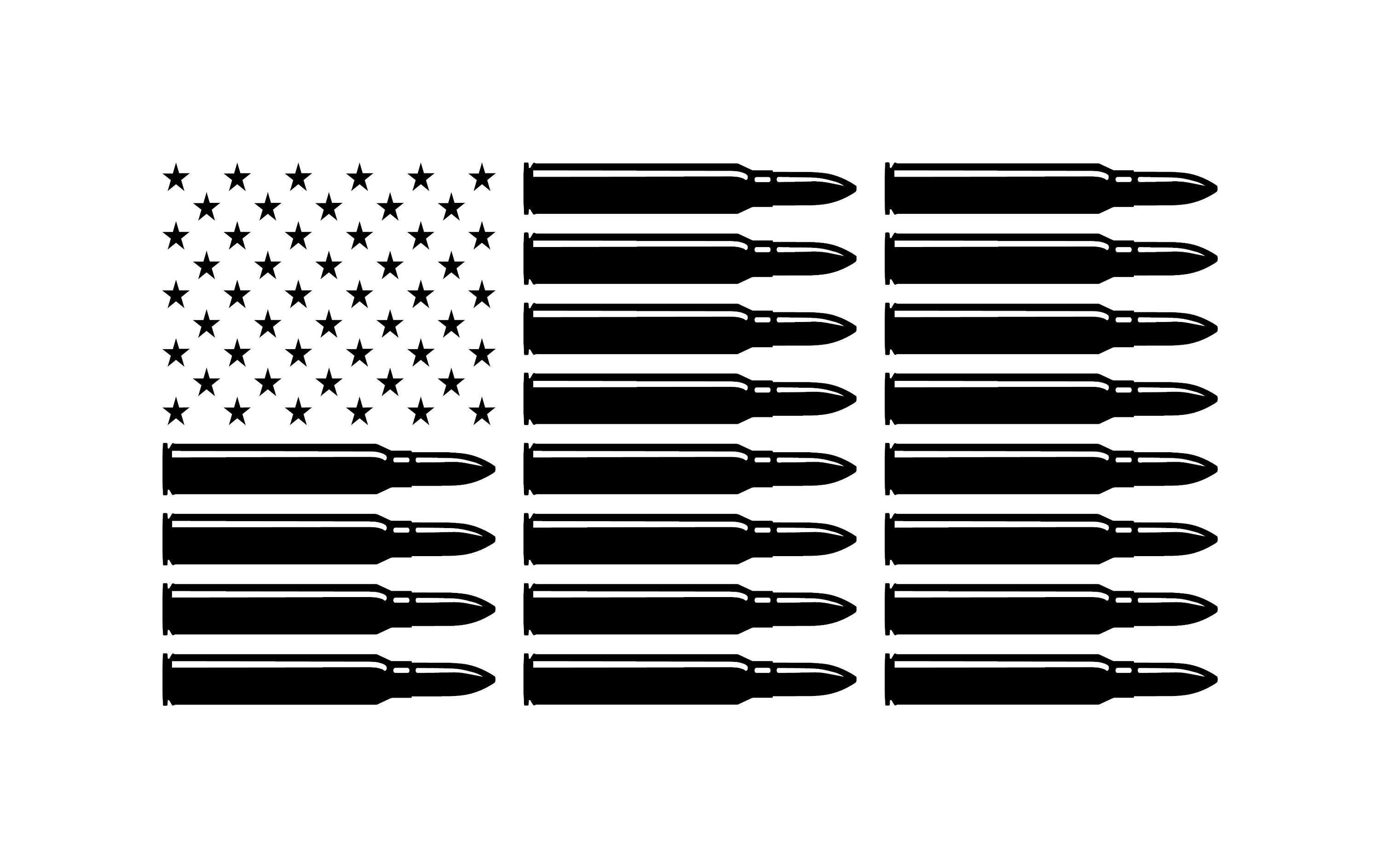 American Flag & Bullets Car Truck Van Window or Bumper Sticker | Etsy