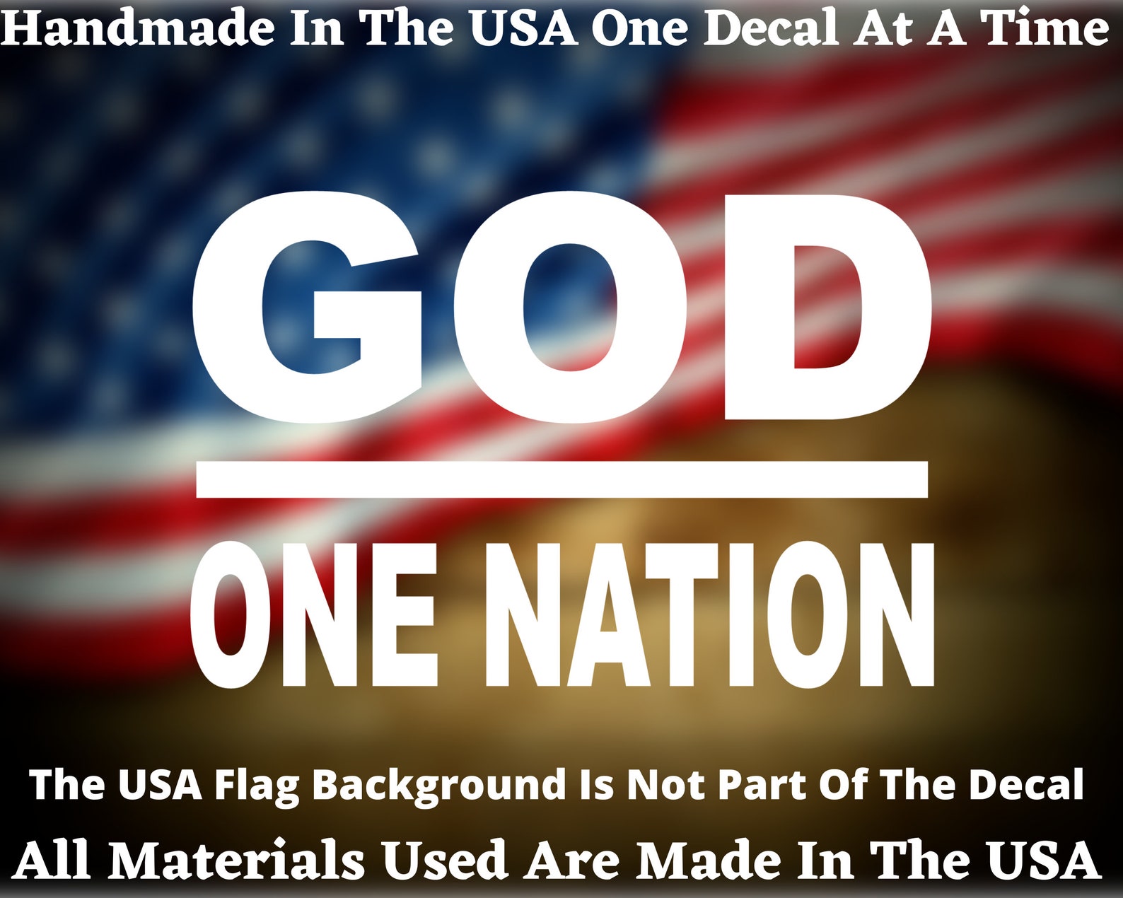 One Nation Under God Vinyl Die Cut Decal Home Laptop Computer Truck Car ...