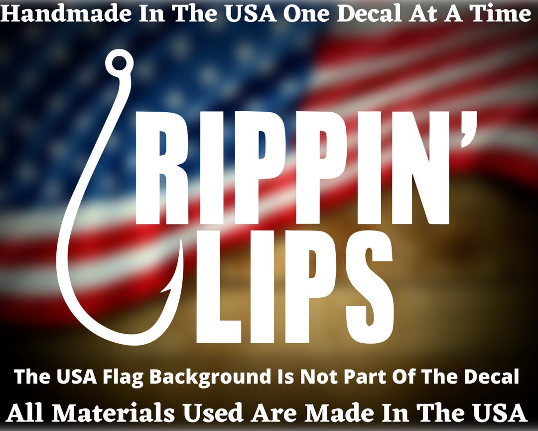 Rippin' Lips Fishing Decal, Fishing Vinyl Decal, Fishing Viny Sticker ...