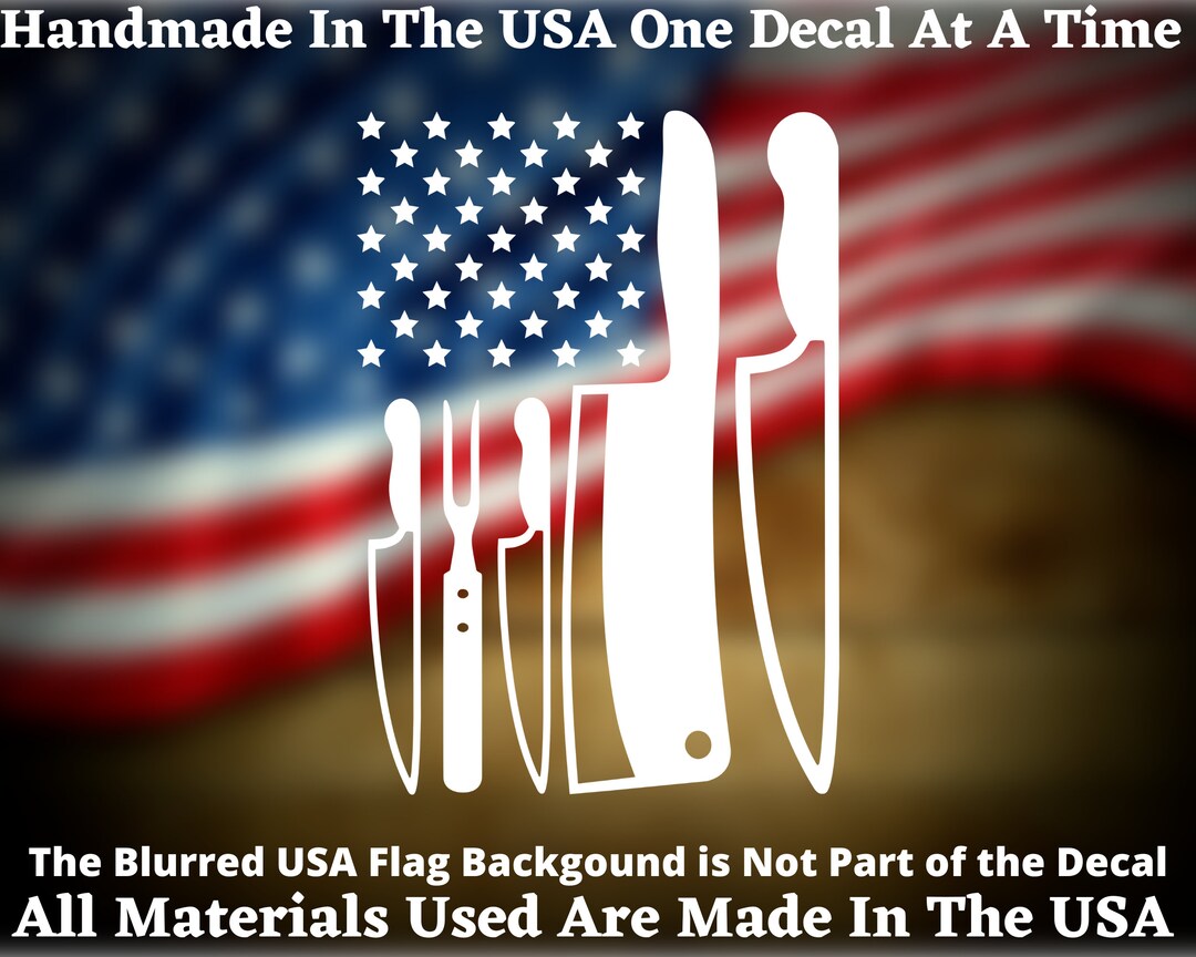 Butcher Knives American Flag Decal for Car Truck Van Window or Bumper ...