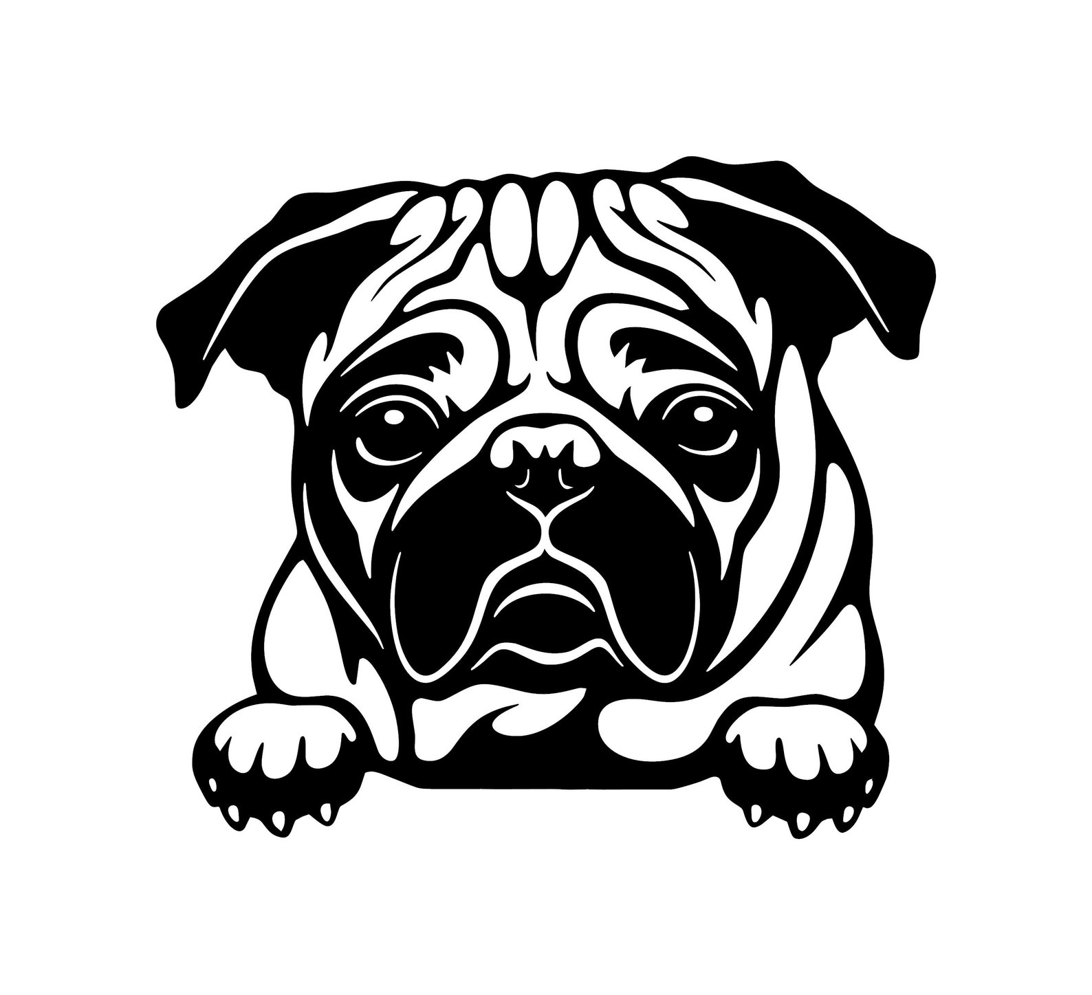 Peeking Pug #5 Car Truck Van Window or Bumper Sticker Vinyl Decal USA ...