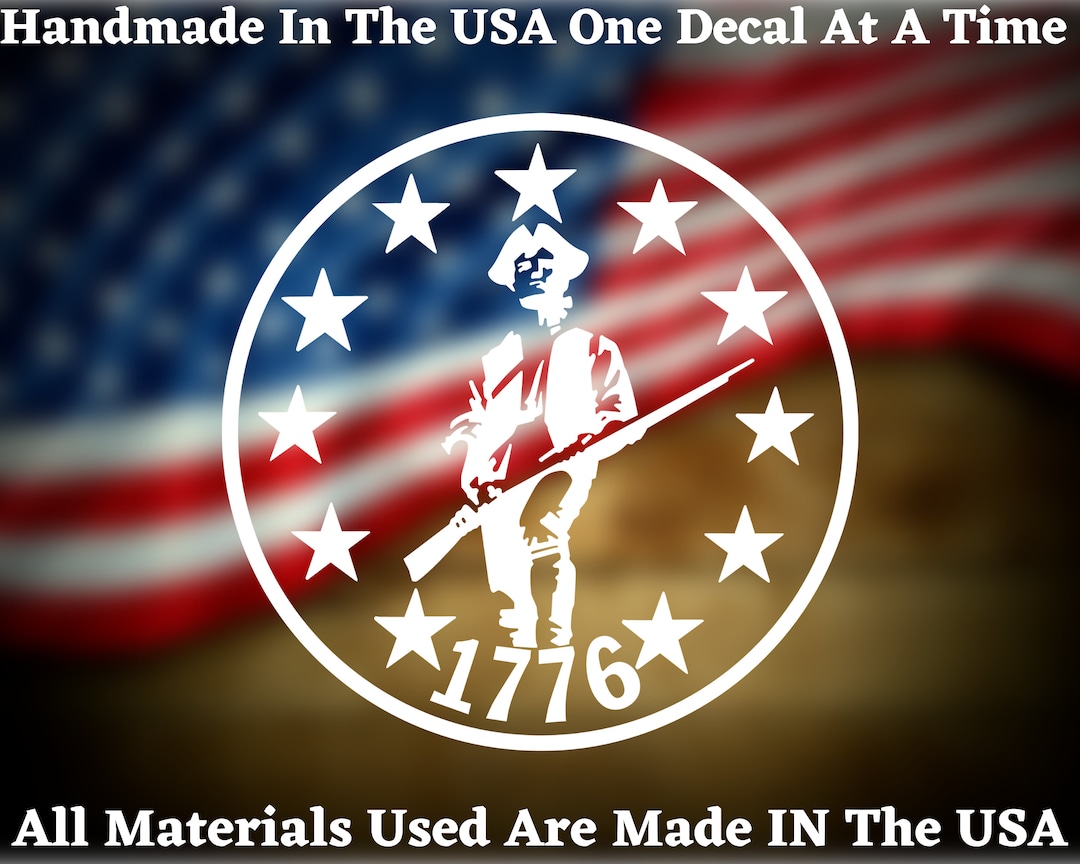 Minute Man 1776 Patriotic 2nd Amendment Car Truck Bumper Sticker Vinyl ...