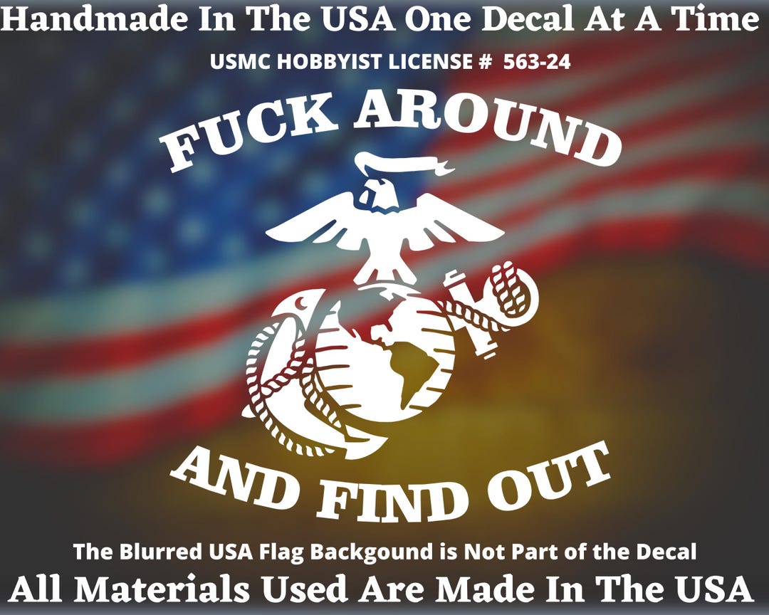 USMC FAFO Marine Corps EGA #4 Vinyl Decal for Car Truck Van Window or ...