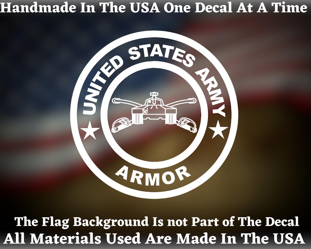 United States Army Armor Vinyl Decal for Car Truck Van Window or Bumper ...