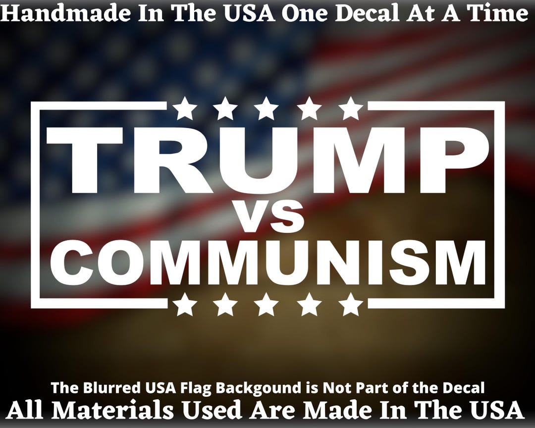 Trump Vs Communism MAGA Vinyl Decal, Bumper Sticker for Car or Truck ...