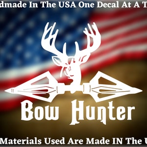 Bow Hunter Deer Hunting Car Truck Van Window or Bumper Sticker Vinyl ...