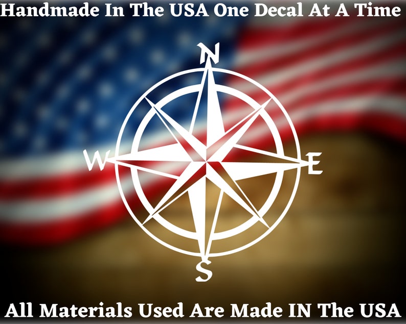 Compass Rose Car Truck Van Window or Bumper Sticker Vinyl - Etsy