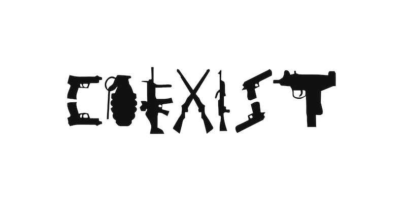 COEXIST 2nd Amendment Vinyl Die Cut Decal - Home/laptop/computer/truck ...