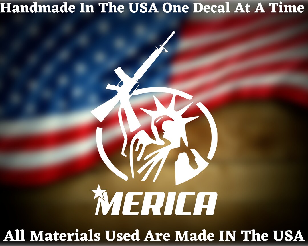 Merica Statue of Liberty 2nd Amendment Car Truck Van Window or Bumper ...