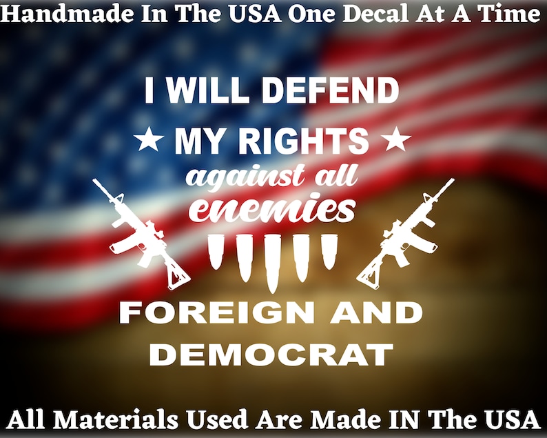 I Will Defend My Rights Against All Enemies Foreign & Democrat - Etsy