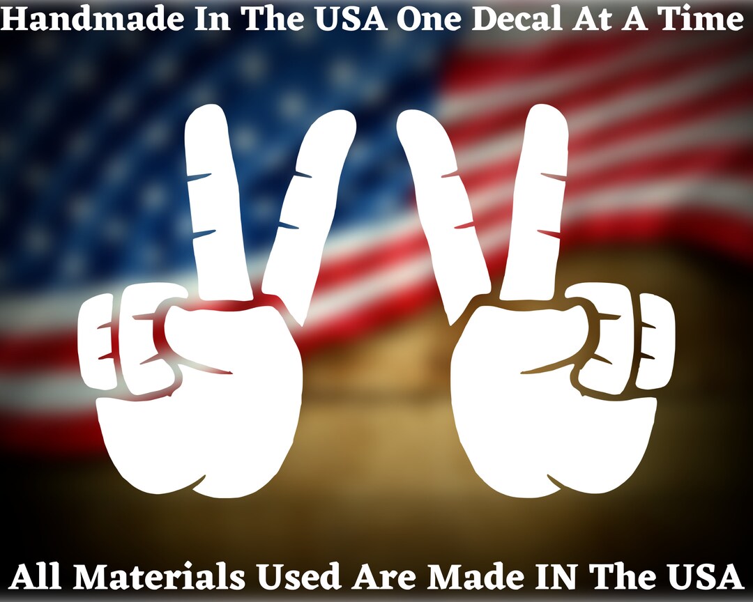Peace Sign Hands Waving Car Truck Van Window or Bumper Sticker Vinyl ...