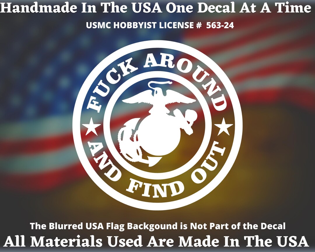 USMC FAFO Marine Corps EGA Vinyl Decal for Car Truck Van Window or ...