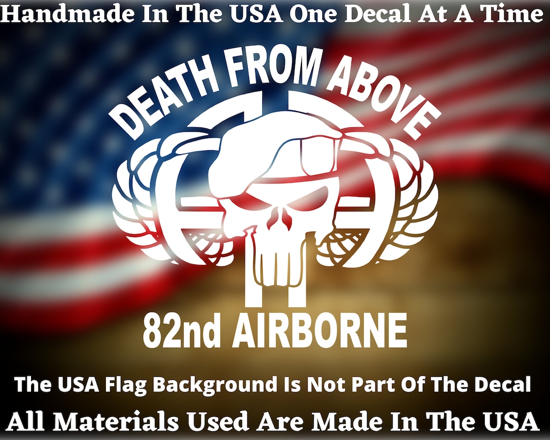 82nd Airborne Death From Above Vinyl Decal for Car Truck Van Window or ...