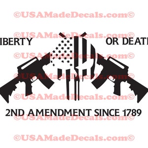 Liberty or Death 2nd Amendment Car Truck Van Window or Bumper Sticker ...
