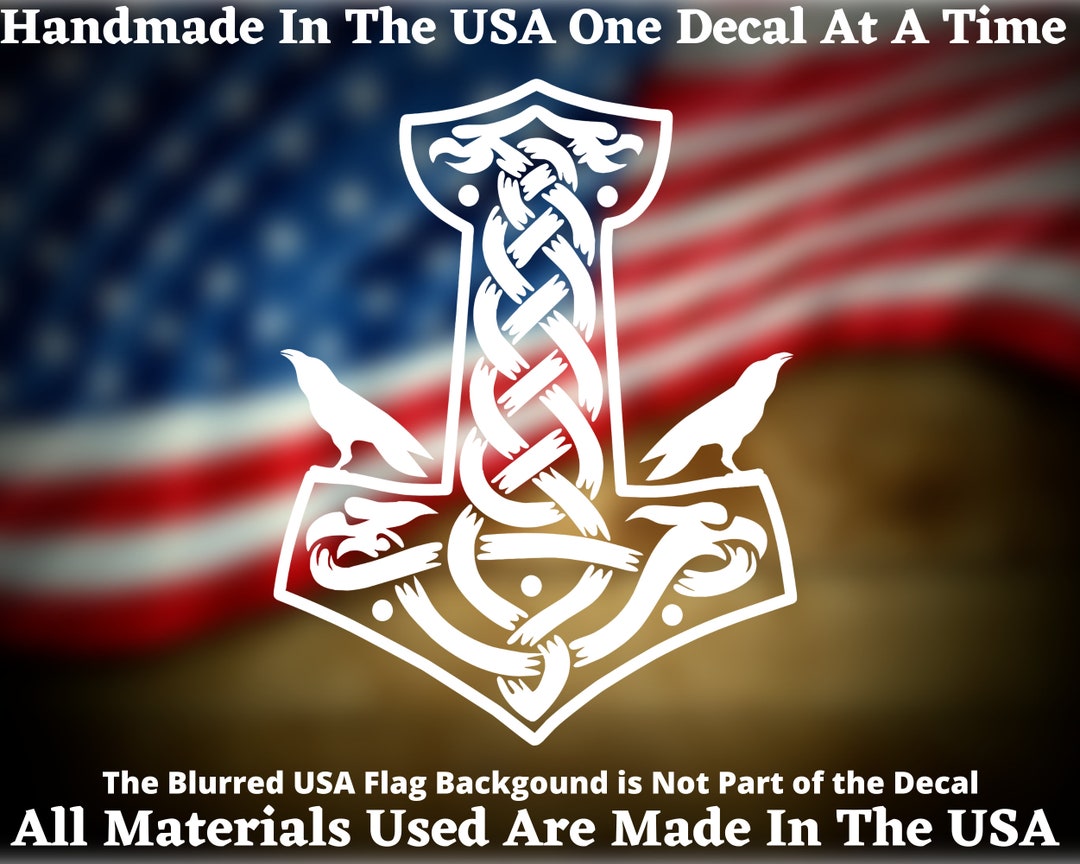 Thor's Hammer #2, Mjolnir, Norse Symbol, Viking Vinyl Decal USA Seller ...