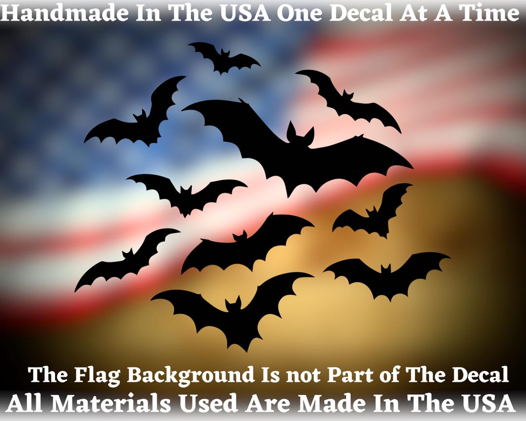Flying Bat Colony Vinyl Decal for Car Truck Van Window or Bumper ...