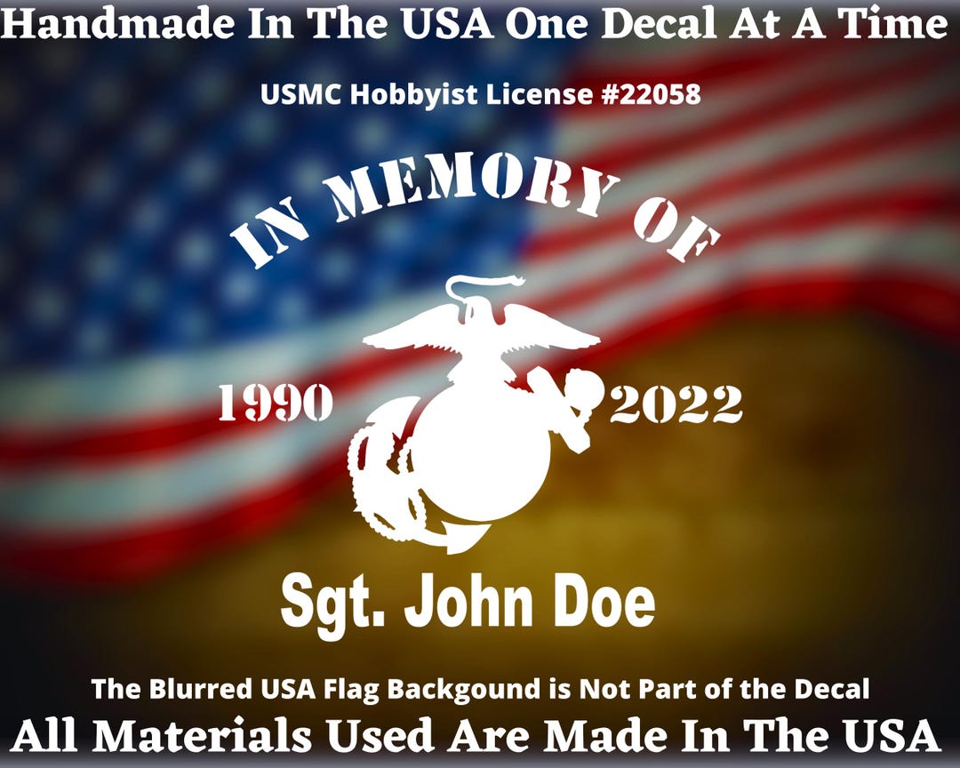 Custom in Memory of USMC EGA Cross of the Fallen Marine Military ...