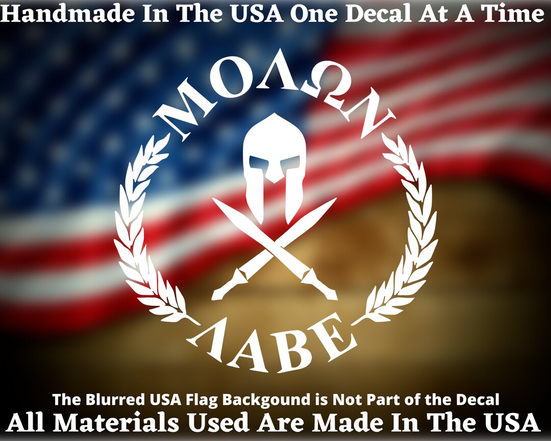 MOLON LABE Spartan Helmet With Crossed Swords 2nd Amendment Rights ...