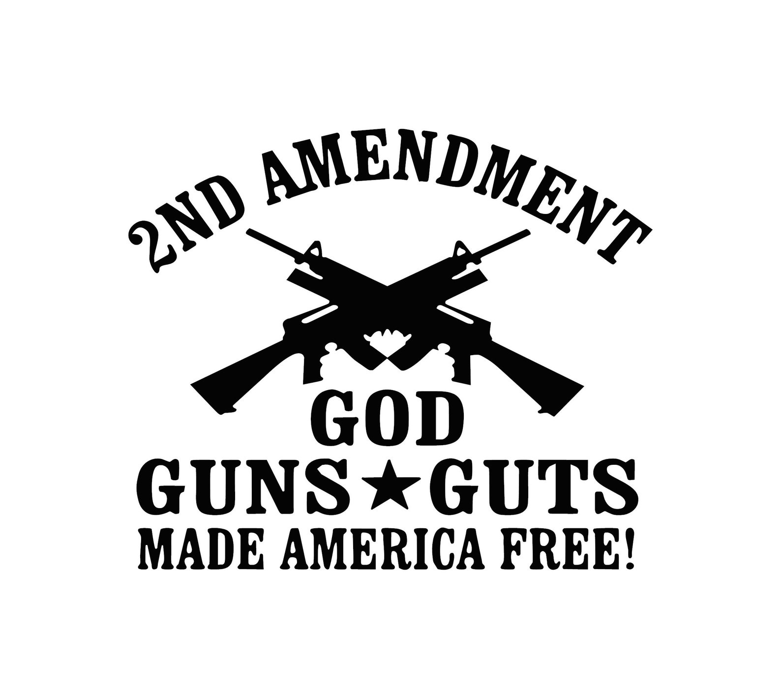 God Guns Guts Made America Free 2nd Amendment Car Truck Van Window or ...