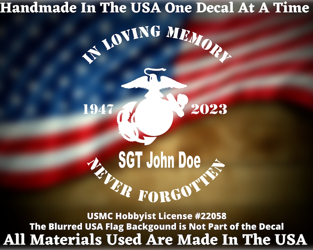 In Loving Memory Cross of the Fallen Marine USMC Military Memorial ...