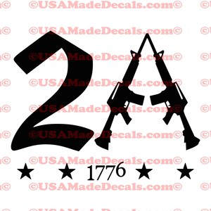 2A 1776 2nd Amendment AR-15 Car Truck Van Window or Bumper Sticker ...