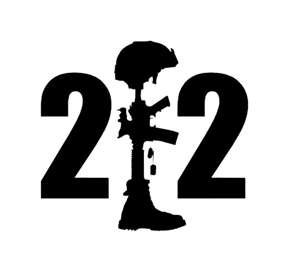 Veterans Suicide Awareness 22 A Day Die Cut Decal 2 Home | Etsy