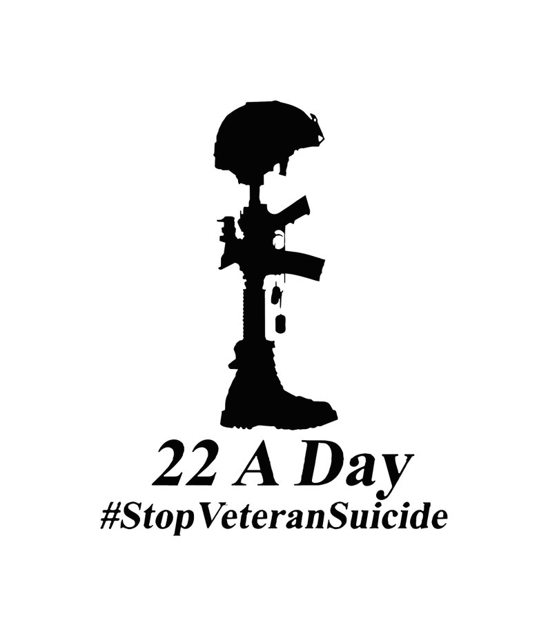 Veterans Suicide Awareness 22 A Day Die Cut Decal Home | Etsy