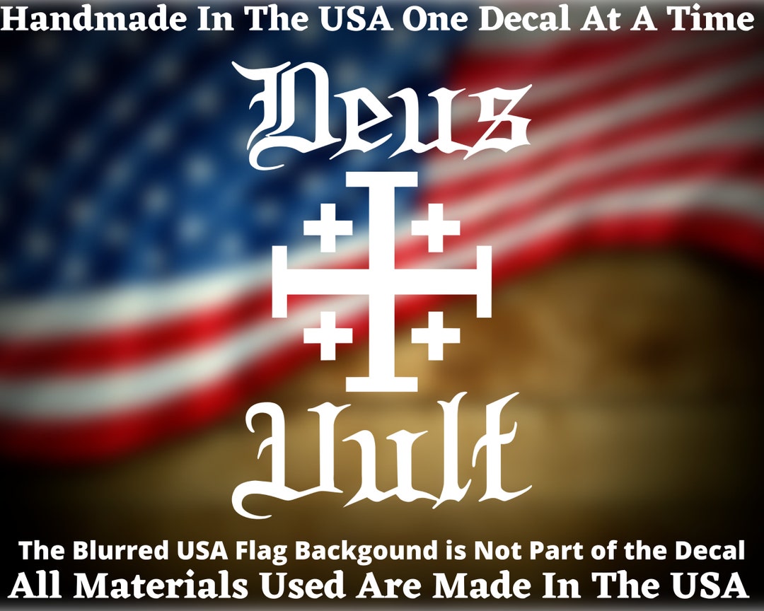 Deus Vult God Wills It Catholic Religious Faith Decal for Car Truck Van ...