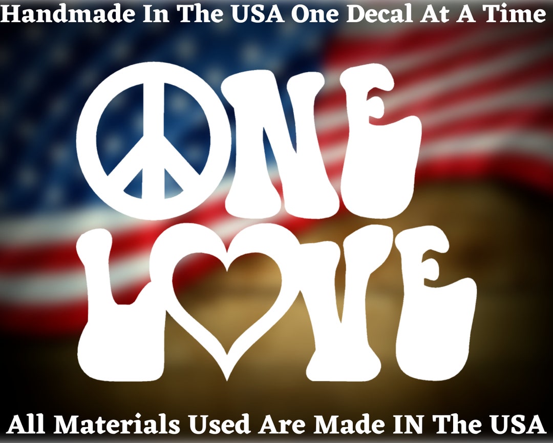 One Love Car Truck Van Window or Bumper Sticker Vinyl Decal USA Seller ...
